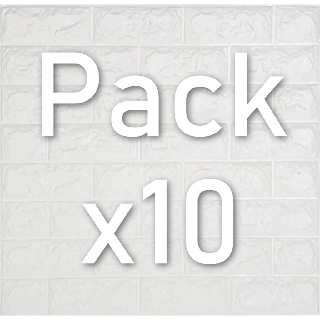 PACK X10 PLACA PANEL BLANCA REVESTIMIENTO PARED AUTOADHESIVA 70X77CM HOGAR